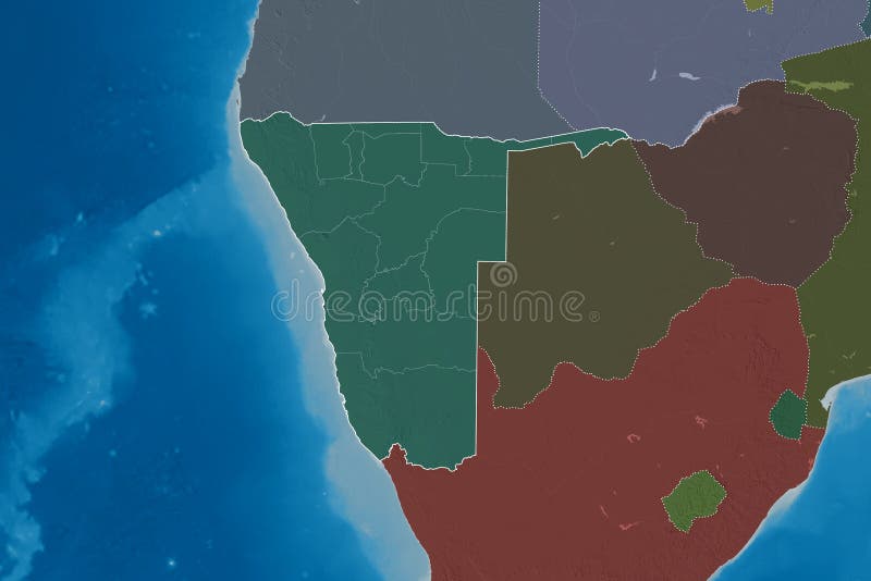 Namibia borders. Bilevel stock illustration. Illustration of zoom ...