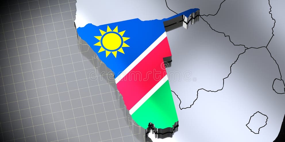 Namibia - borders and flag stock illustration. Illustration of ...