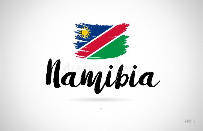 Namibia Country Big Text with Flag Inside Map Concept Logo Stock Vector ...