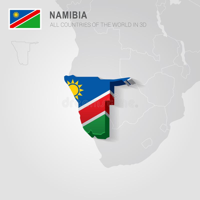 Namibia drawn on gray map stock vector. Illustration of political ...