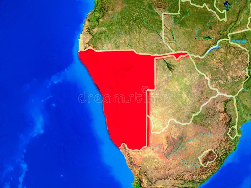 Namibia on Earth with Borders Stock Illustration - Illustration of ...