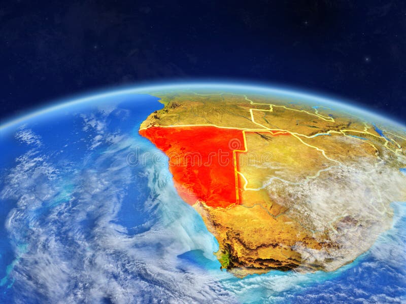 Namibia on Earth from Space Stock Image - Image of highlighted ...