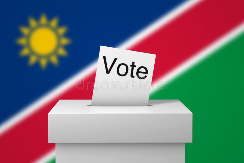 Namibia Election Ballot Box and Voting Paper. 3D Rendering Stock ...