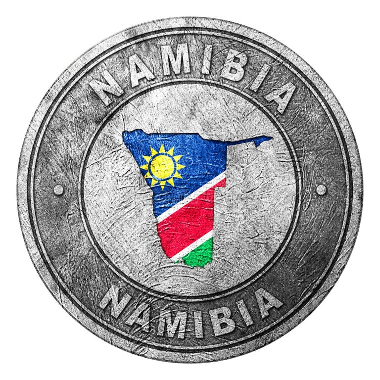 Namibia Flag Button with Map Stock Illustration - Illustration of round ...