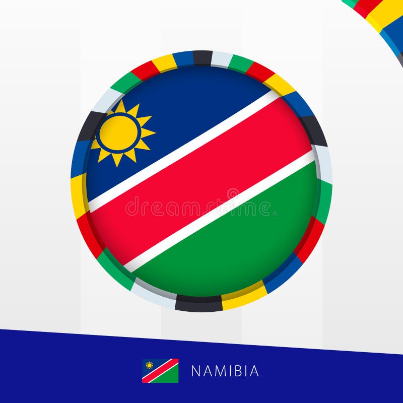 Namibia Flag with Colorful Circle Border Stock Illustration ...
