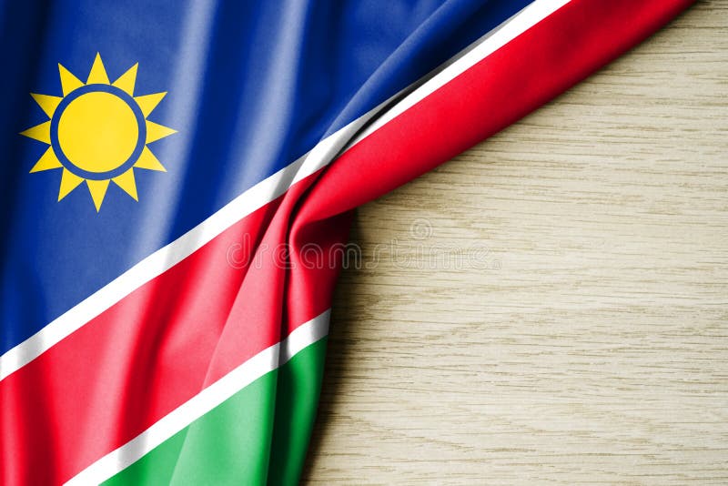 Namibia Flag. Fabric Pattern Flag of Namibia. 3d Illustration Stock ...