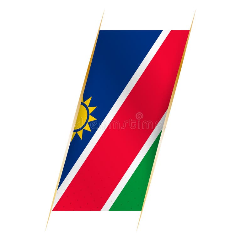 Namibia Flag in the Form of a Banner with Waving Effect and Shadow ...