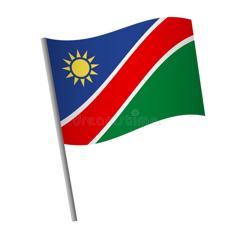 Namibia flag icon stock illustration. Illustration of flagpole - 136853972