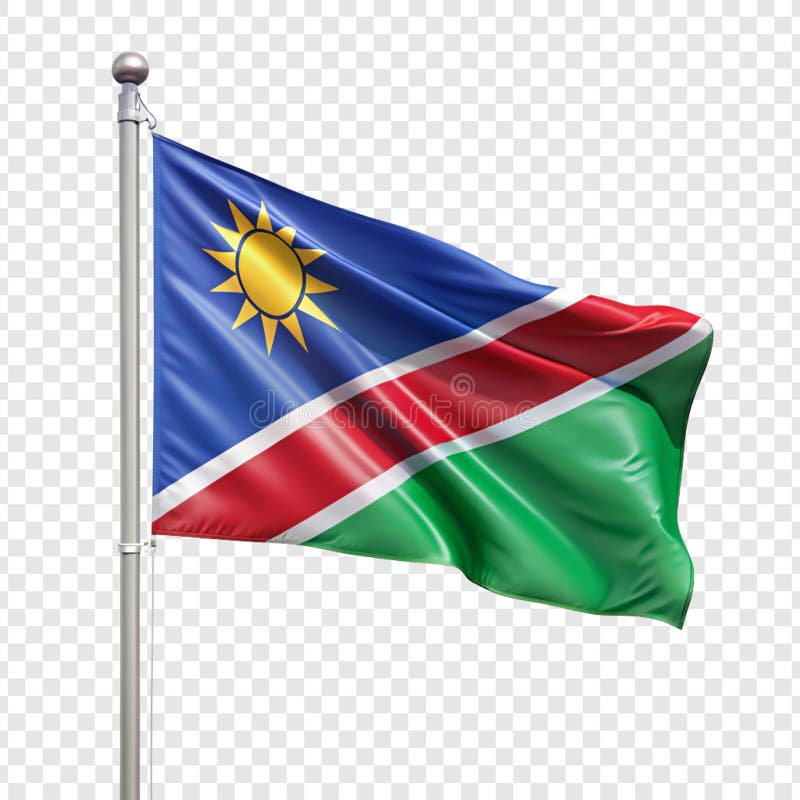 Namibia Flag Transparent Background Stock Illustration - Illustration ...