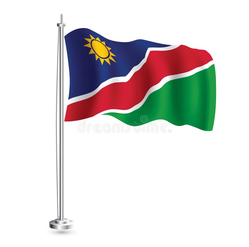 Namibia Flag. Isolated Realistic Wave Flag of Namibia Country on ...