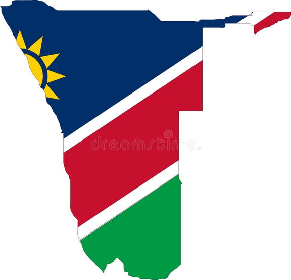 Namibia Flag in Map, Namibia Map with Flag, Country Map, Namibia Map ...