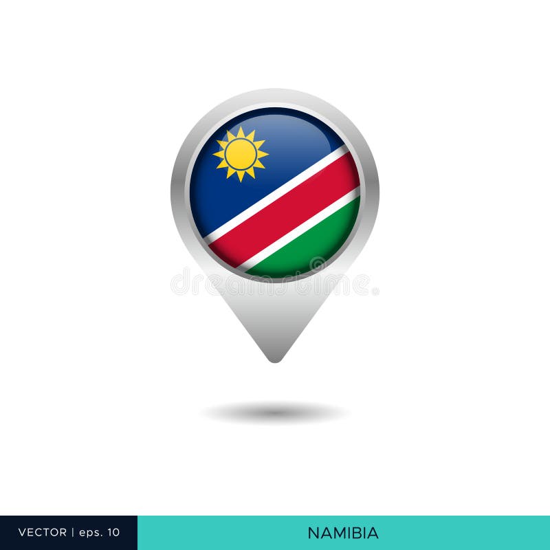 Namibia Flag Map Pin Vector Design Template. Stock Vector ...