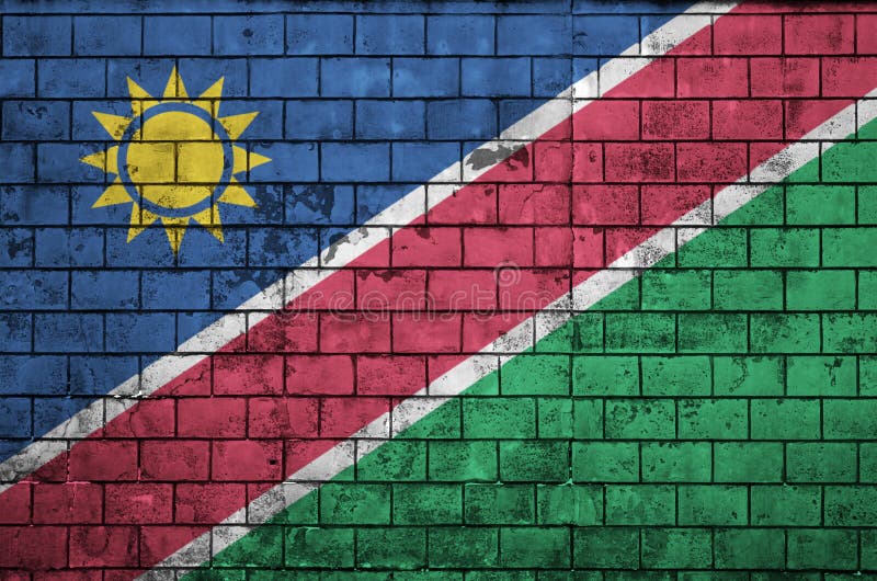 Namibia Flag is Painted Onto an Old Brick Wall Stock Image - Image of ...