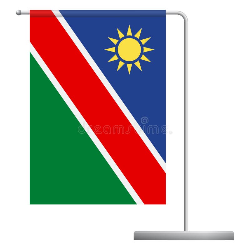 Namibia flag on pole icon stock illustration. Illustration of namibia ...