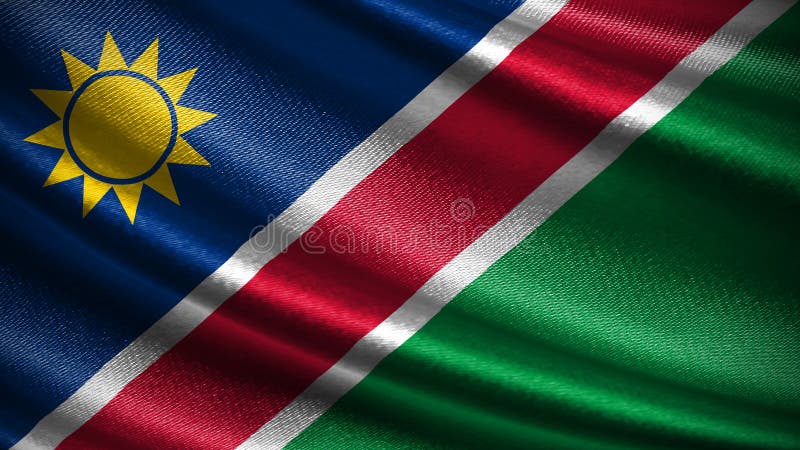 Namibia Flag with Realistic Silky Wave Texture Stock Illustration ...