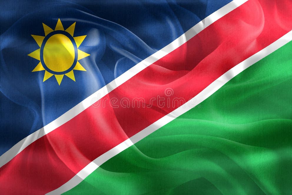 3D-Illustration of a Namibia Flag - Realistic Waving Fabric Flag Stock ...