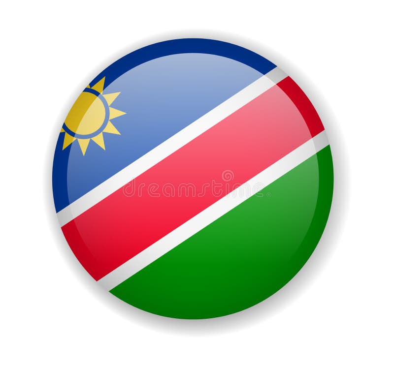 Namibia Flag Round Bright Icon on a White Background Stock Illustration ...