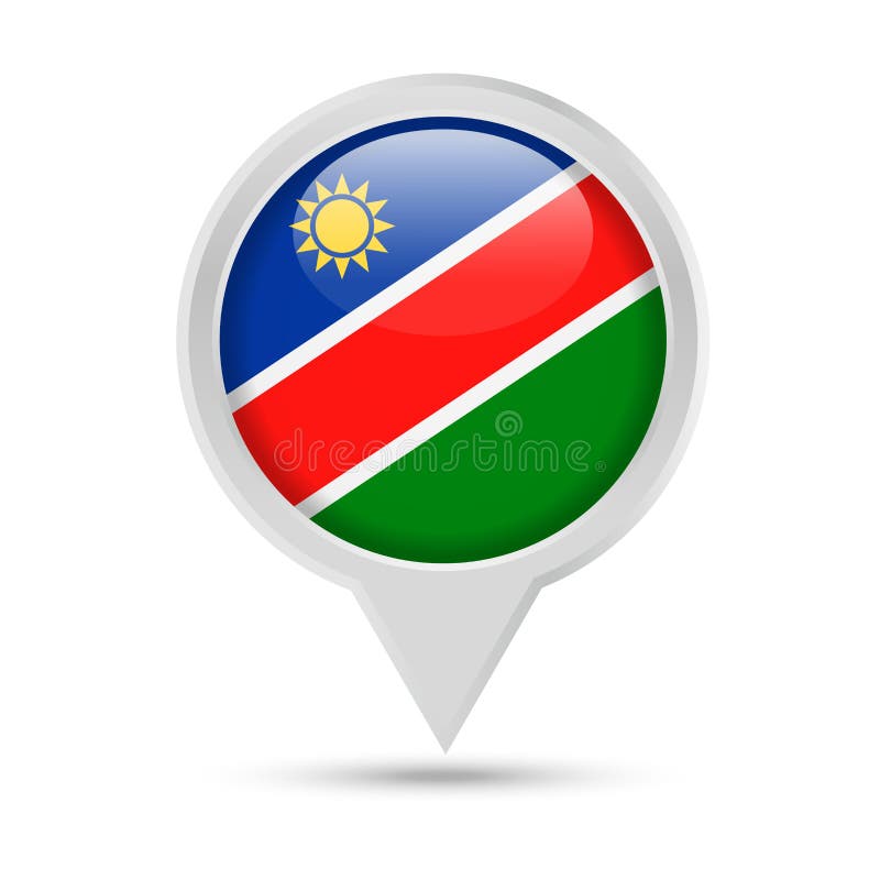 Namibia Flag Round Pin Vector Icon Stock Illustration - Illustration of ...
