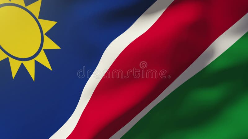 Namibia Flag Waving in the Wind. Looping Sun Rises Stock Video - Video ...