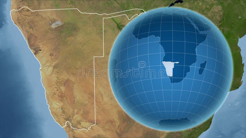 Namibia - Satellite. Country and Globe, Composition Stock Illustration ...