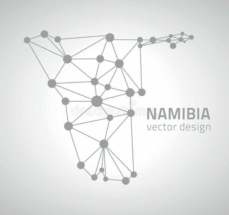 Namibia Dot Grey Vector Contour Map of Africa Stock Vector ...
