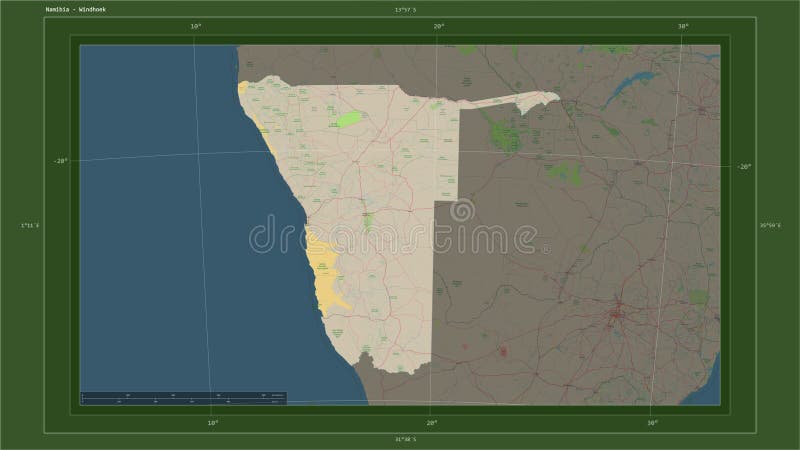 Namibia Highlighted - Composition. Topo German Stock Illustration ...