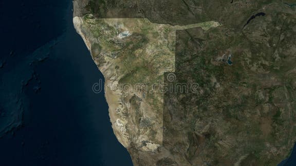 Namibia Highlighted. High-res Satellite Stock Illustration ...