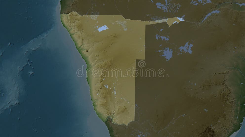 Namibia highlighted. Pale stock illustration. Illustration of region ...