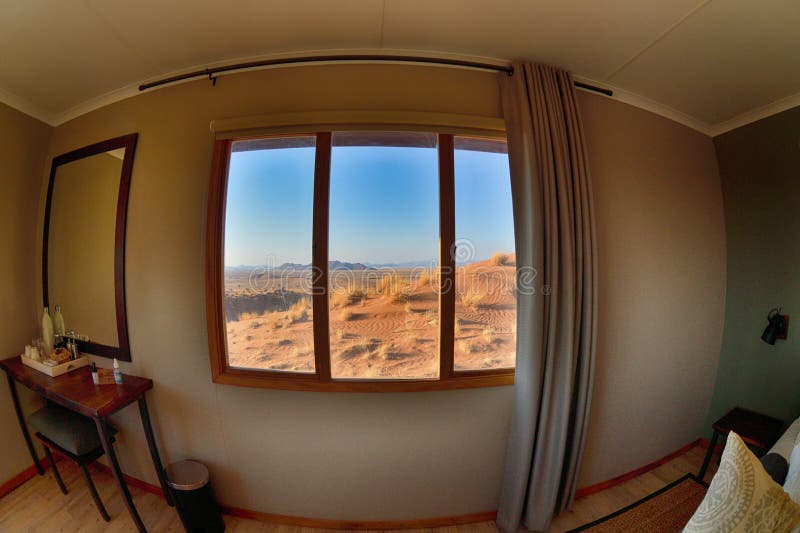 Namibia Hotel Room with Window Frame Landscape Editorial Photography ...