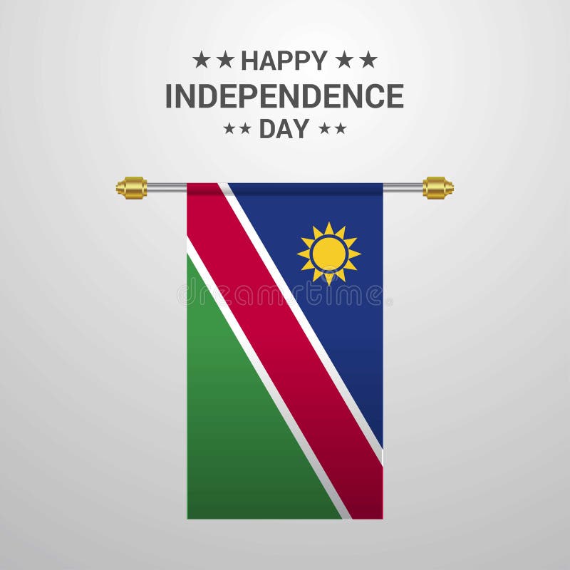 Namibia Independence Day Hanging Flag Background Stock Vector ...