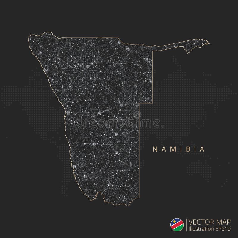 Namibia Map Abstract Geometric Mesh Polygonal Light Concept Stock ...