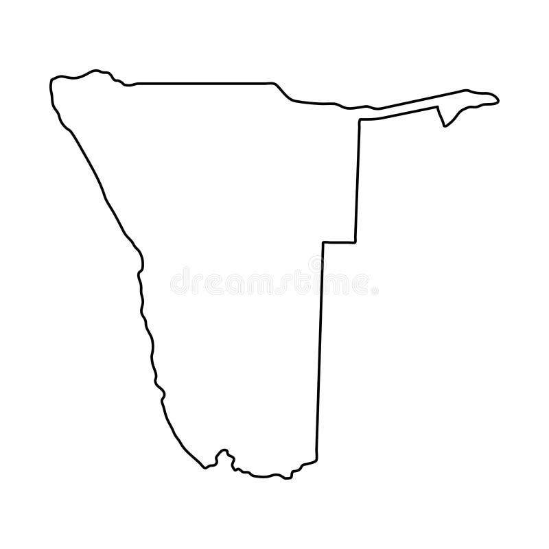 Namibia Map of Black Contour Curves of Illustration Stock Illustration ...