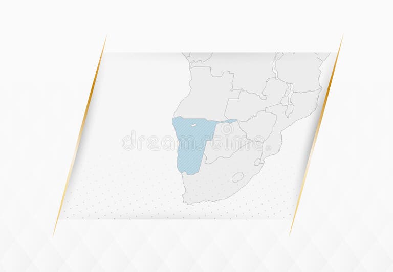 Namibia Map in Blue with Gold Framed Accents. Modern Vector Map of ...