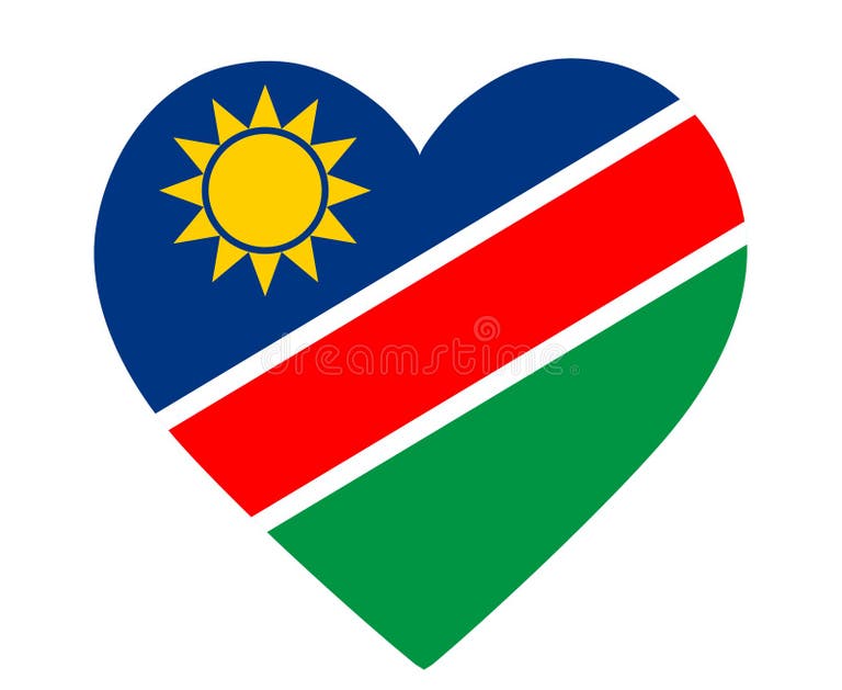 Namibia Flag National Africa Emblem Heart Icon Vector Stock ...