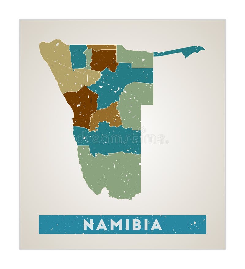 Namibia map. stock vector. Illustration of grunge, outline - 205068141
