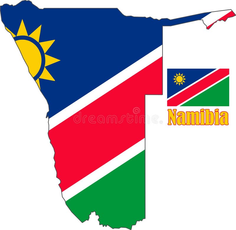 Namibia Map and Flag Illustration Vector Stock Vector - Illustration of ...