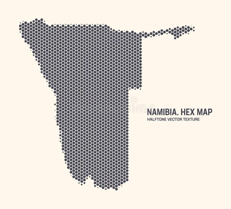 Namibia Map Vector Hexagonal Half Tone Pattern Isolated on Light ...