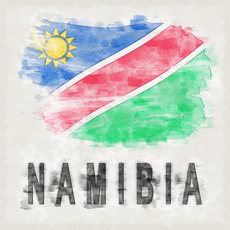 Namibia National Colors with Country Name Stock Illustration ...