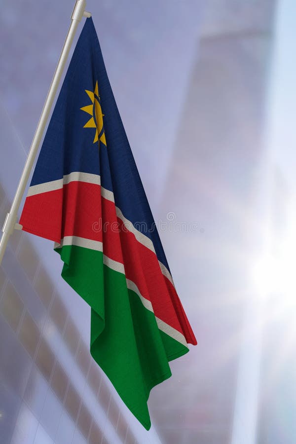 Namibia National Flag. Render 3D Stock Illustration - Illustration of ...