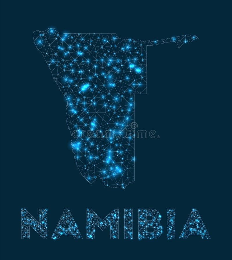 Namibia network map. stock vector. Illustration of blue - 178525138