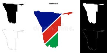 Namibia outline map stock vector. Illustration of geography - 323785519