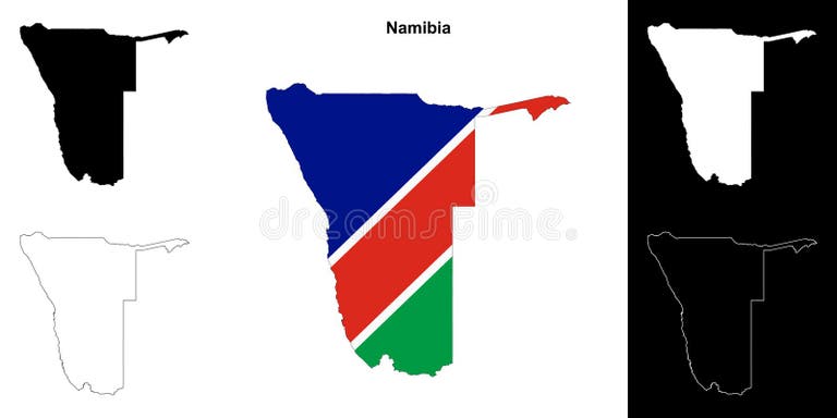 Namibia outline map stock vector. Illustration of geography - 323785519