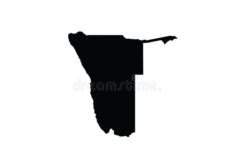 Namibia Outline Map Country Shape Stock Vector - Illustration of border ...