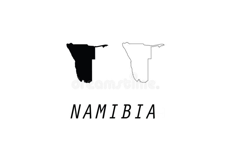Namibia Outline Vector Map Hand Drawn with Chalk. Stock Vector ...