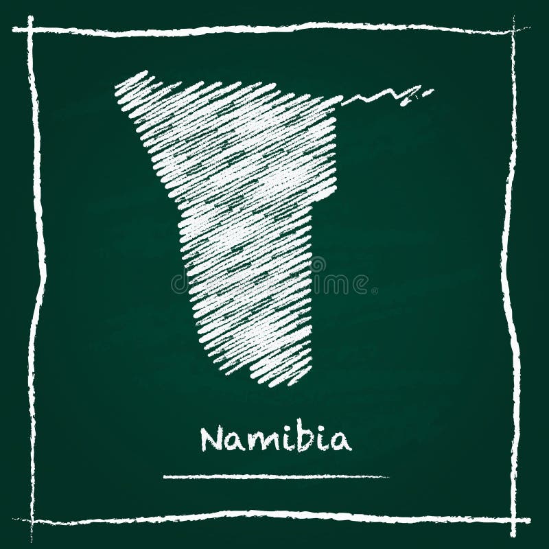Map Of Namibia With Hand Drawn Sketch Pen Map Inside. Vector ...