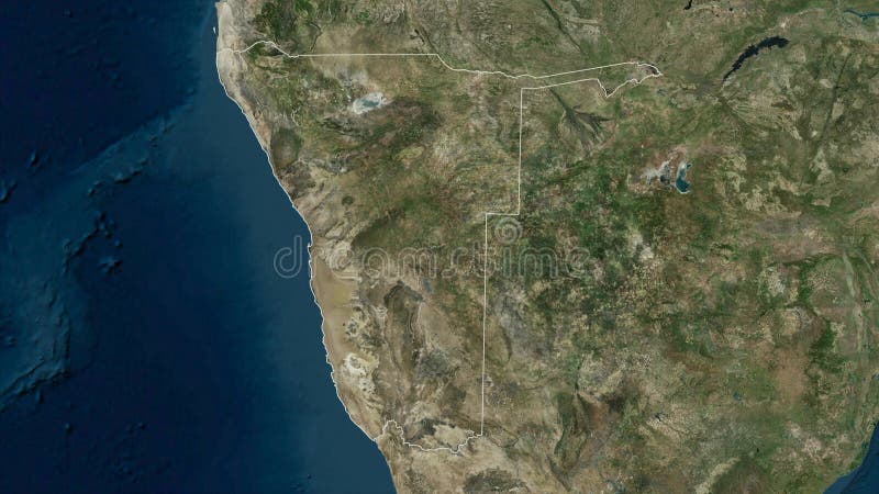 Namibia Outlined. High-res Satellite Stock Illustration - Illustration of science, contour ...