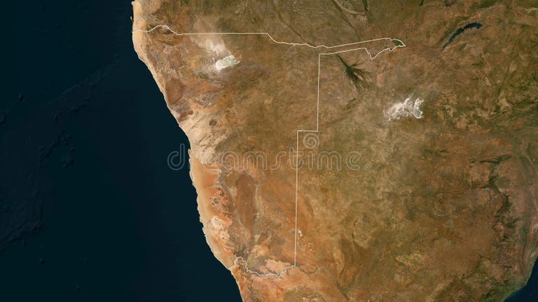 Namibia Outlined. Low-res Satellite Stock Illustration - Illustration ...