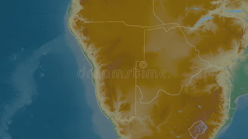 Namibia - overview. Relief stock illustration. Illustration of ...