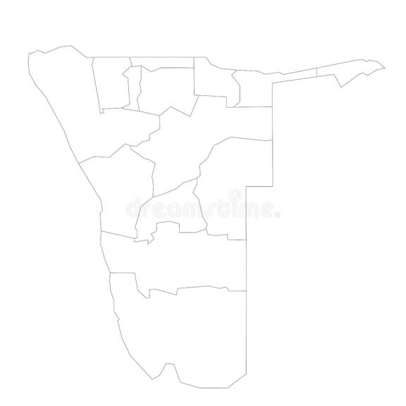 Namibia Political Map of Administrative Divisions Stock Illustration ...