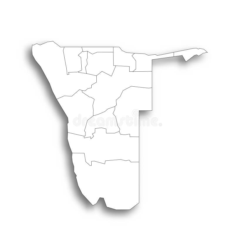 Namibia Political Map of Administrative Divisions Stock Vector ...